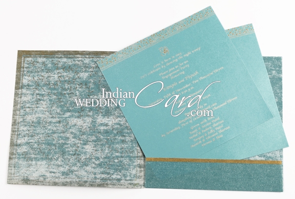 D-2228, Blue Color, Shimmery Finish Paper, Light Weight Cards, Designer ...