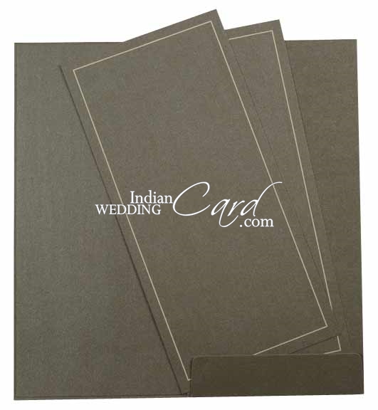 Grey shimmer peacock themed laser cut wedding invitation - D-5074