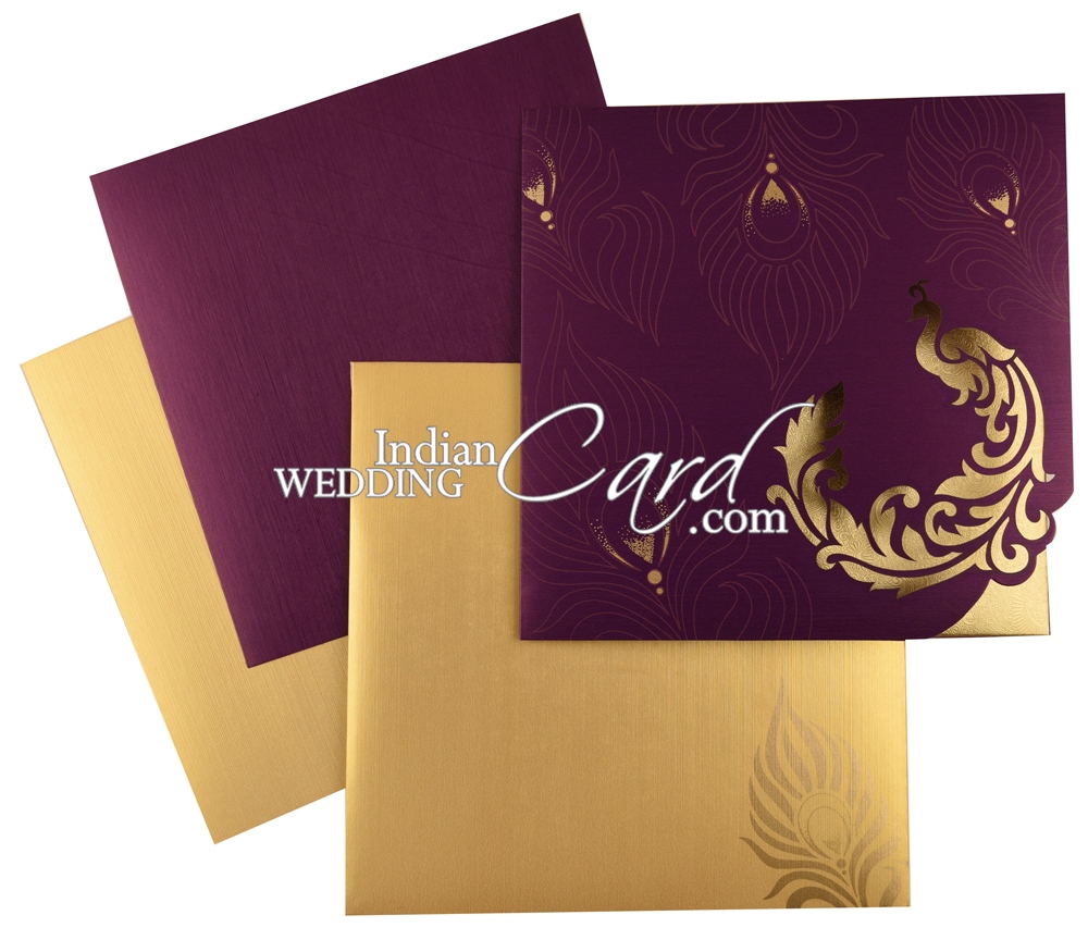 D-7088, Purple Color, Shimmery Finish Paper, Laser Cut Cards.