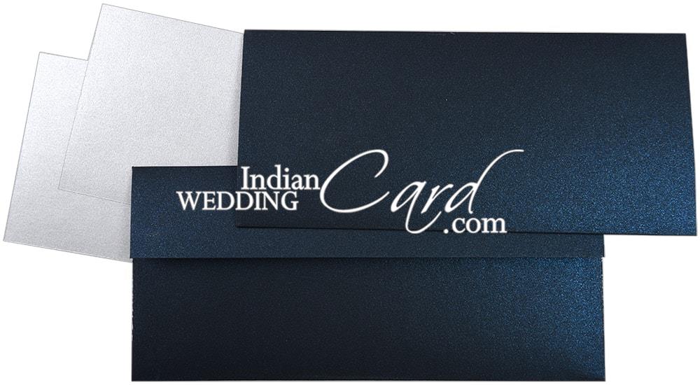 D-9995, Blue Color, Shimmery Finish Paper, Laser Cut Cards, Designer ...