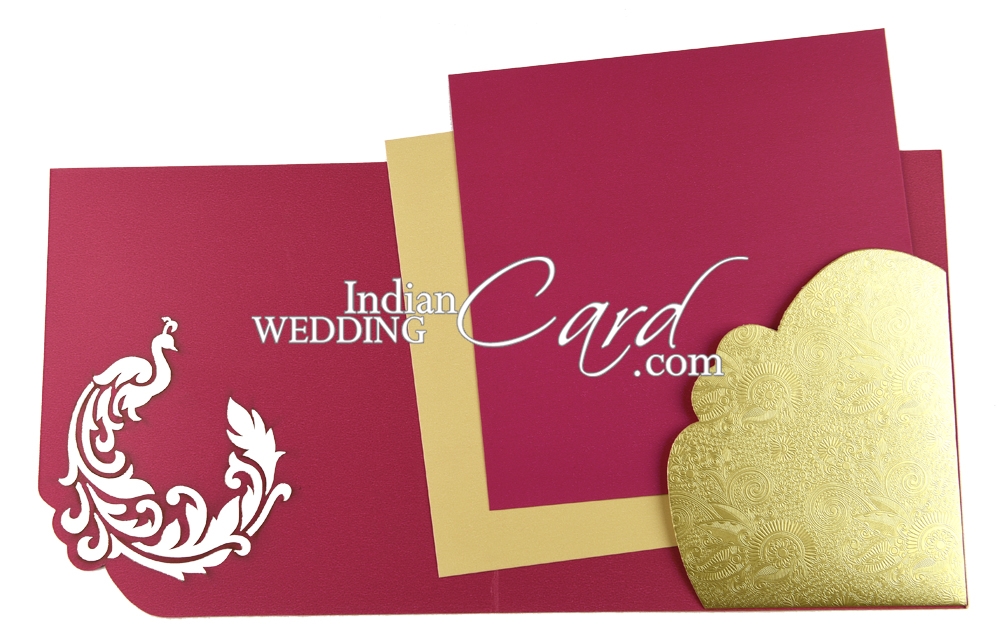 IWRC39, Pink Color, Shimmery Finish Paper, Laser Cut Cards.