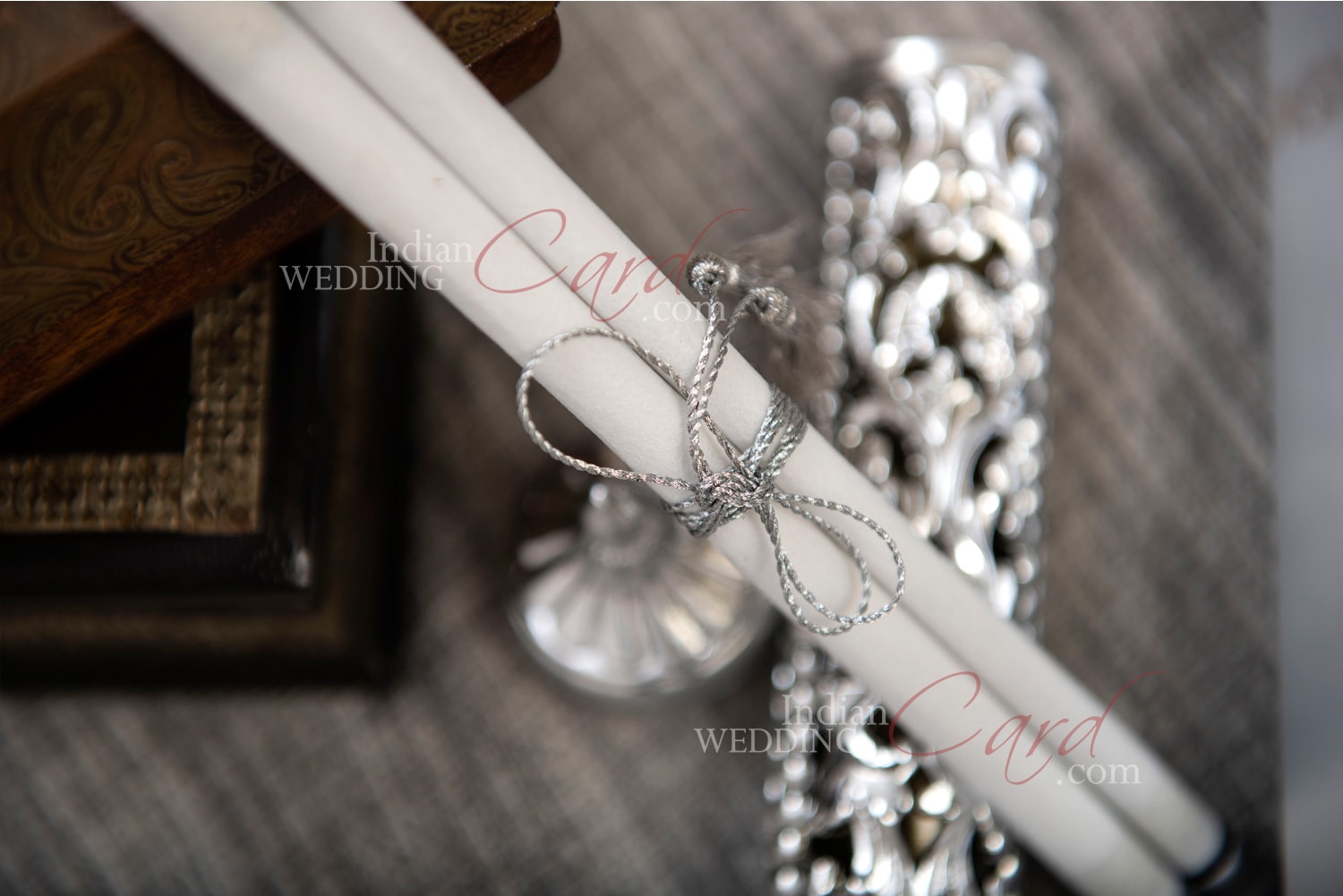 S302, Silver Color, Scroll Invitations, Jewish Invitations, Anniversary ...