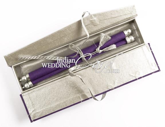 S45, Purple Color, Handmade Paper, Scroll Invitations, Jewish ...