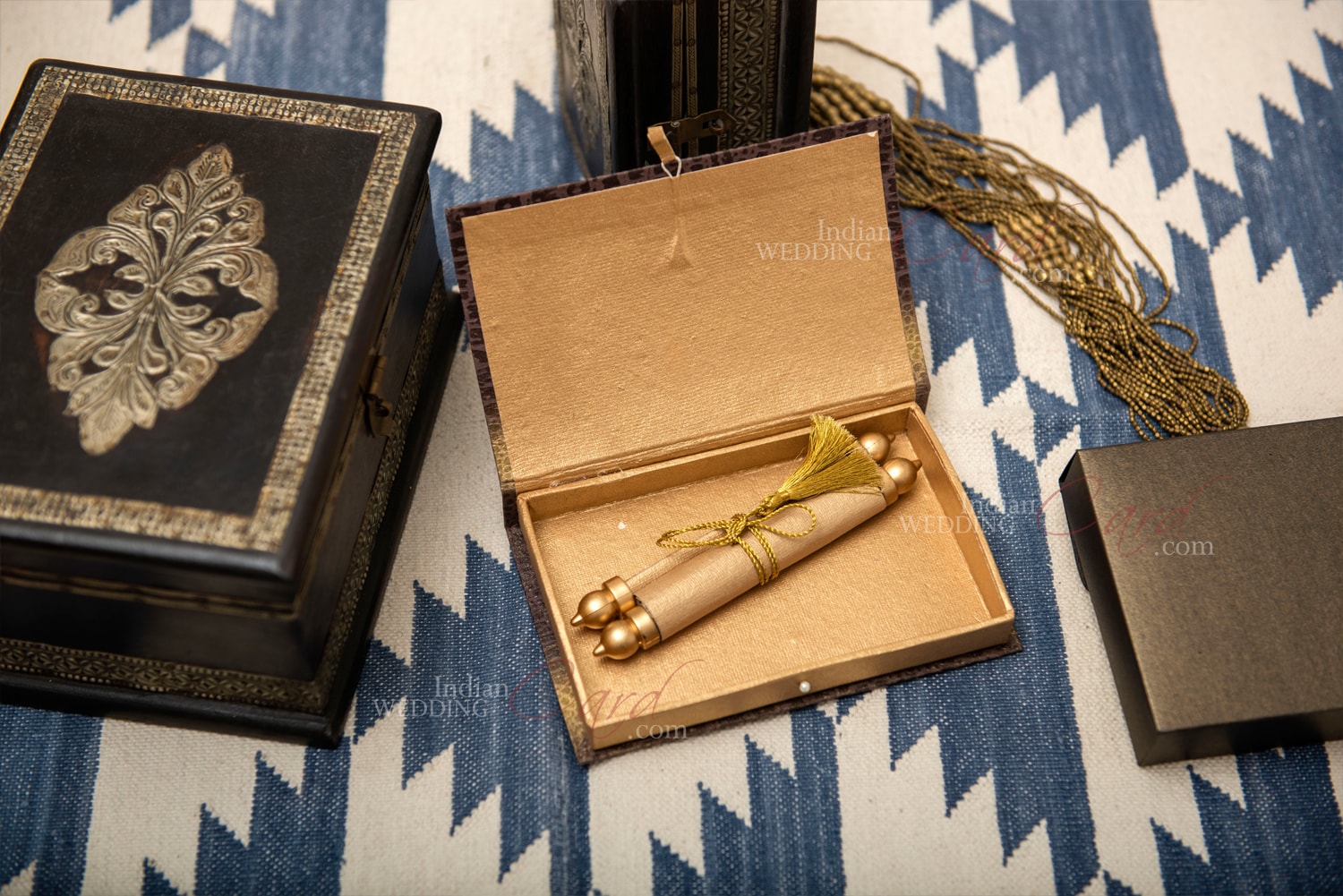 S767, Brown Color, Shimmery Finish Paper, Scroll Invitations, Jewish ...