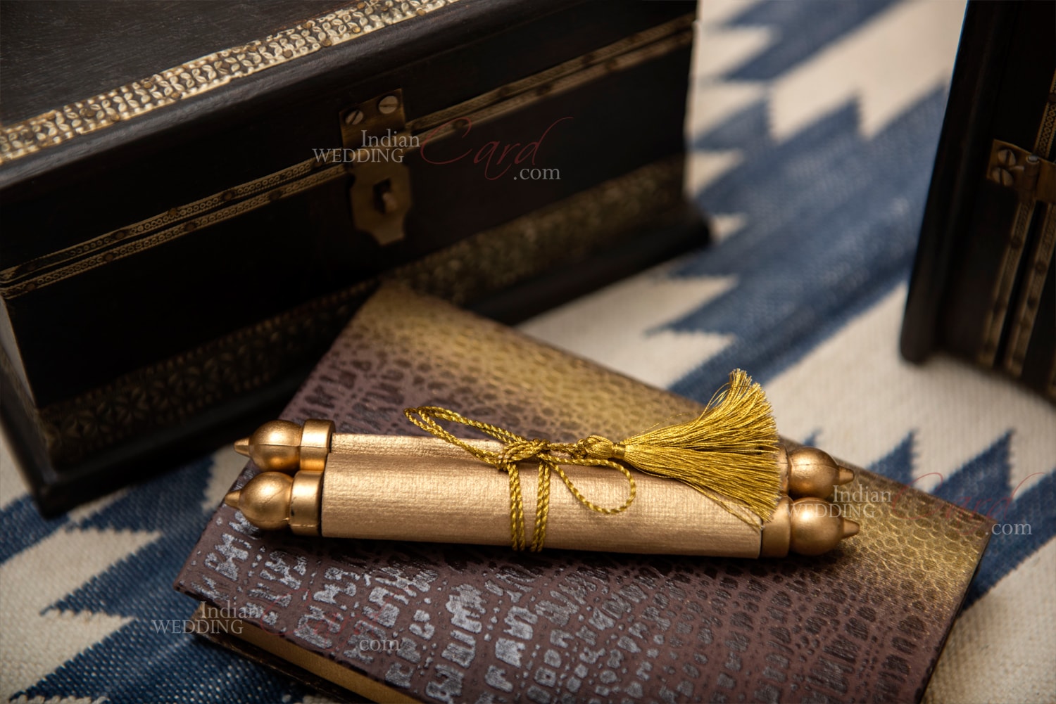 S767, Brown Color, Shimmery Finish Paper, Scroll Invitations, Jewish ...