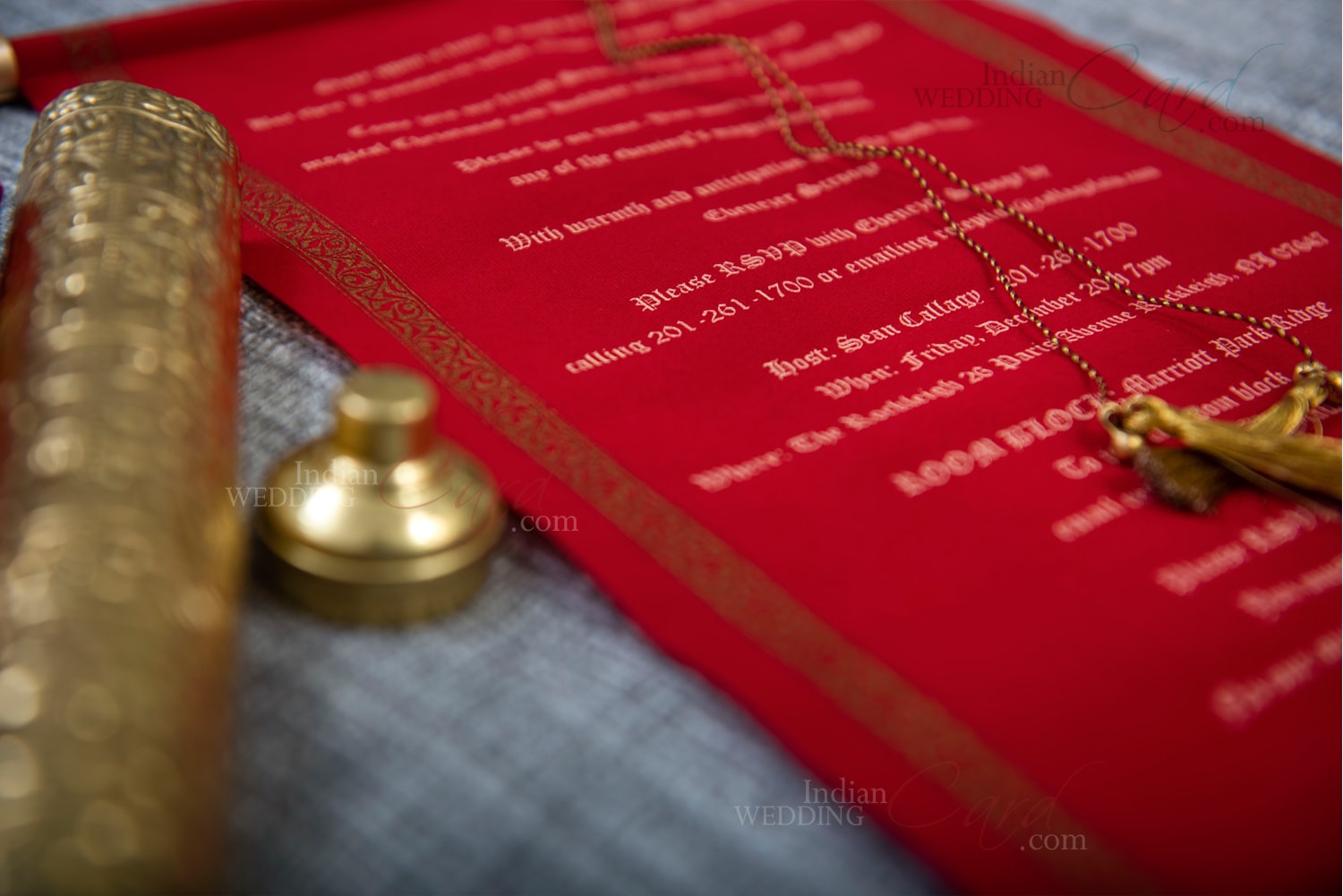 S954, Red Color, Scroll Invitations, Jewish Invitations, Box Scrolls ...