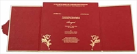 Red colored Door open style hardbound thick multifaith wedding card - D ...