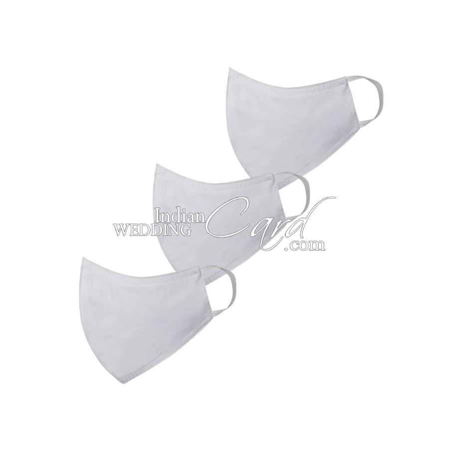 Blended Cotton Casual Cloth Mask (Pack of 3 Pcs) in White and Off White ...