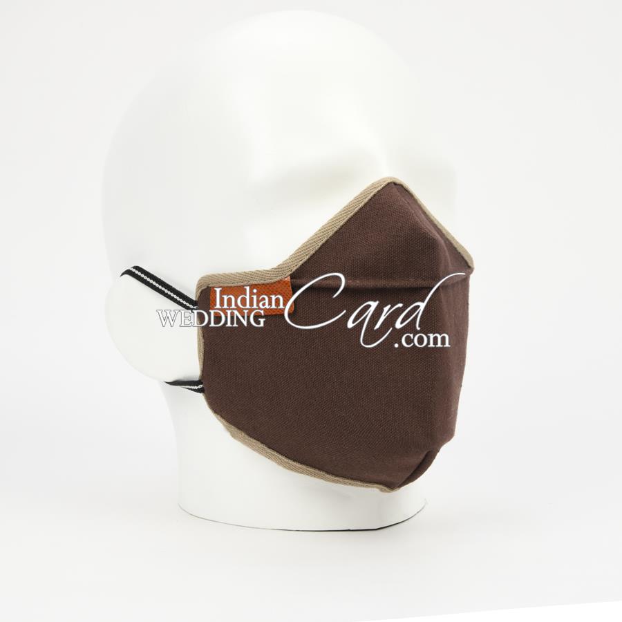 Cotton Casual Cloth Mask in Black and Grey with Self work - MASK86