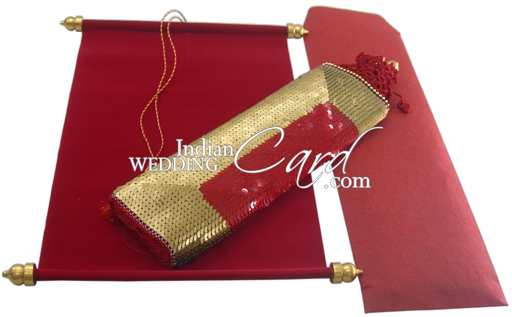 S539, Red Color, Fabric Scrolls.