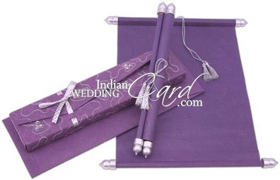 S83, Purple Color, Handmade Paper, Scroll Invitations, Jewish ...